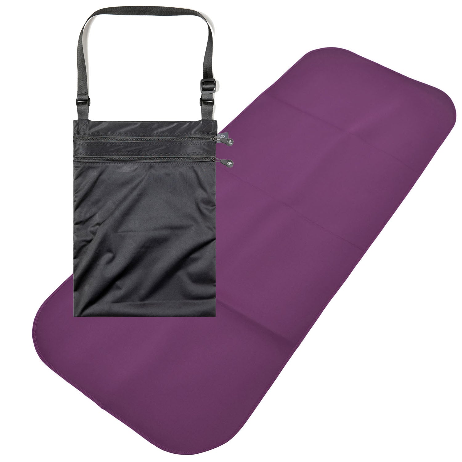 Adult Changing Mat and Waterproof Bag Set - Aubergine/Black